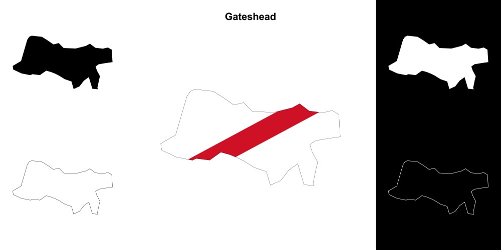 Stoke-on-trent outline map Royalty Free Vector Image