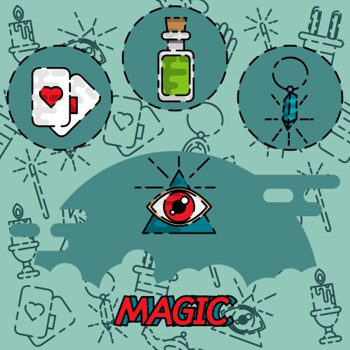 Magic infographic flat style Royalty Free Vector Image
