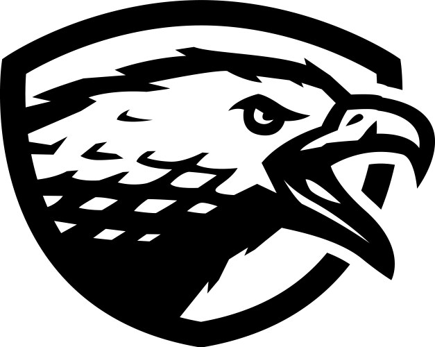 Eagle logo emblem on a dark background Royalty Free Vector