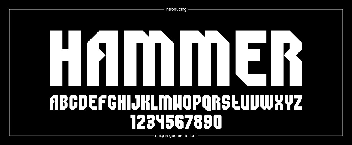 Urban massive geometric font for logos and Vector Image