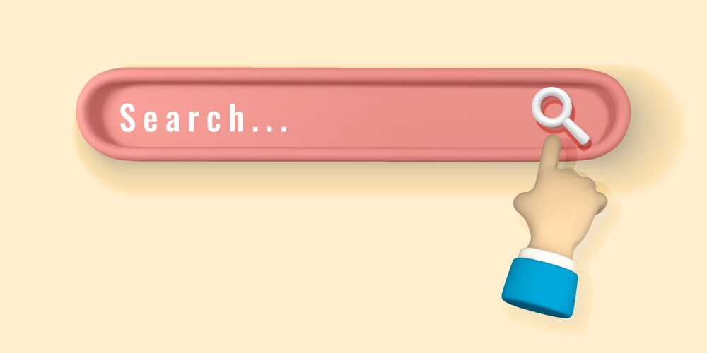 3d cute cartoon search bar design element Vector Image
