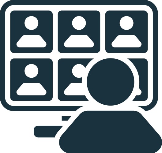 Virtual meetings icon monochrome simple remote Vector Image