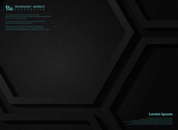 Abstract Black Hexagonal Technology Pattern Vector Image