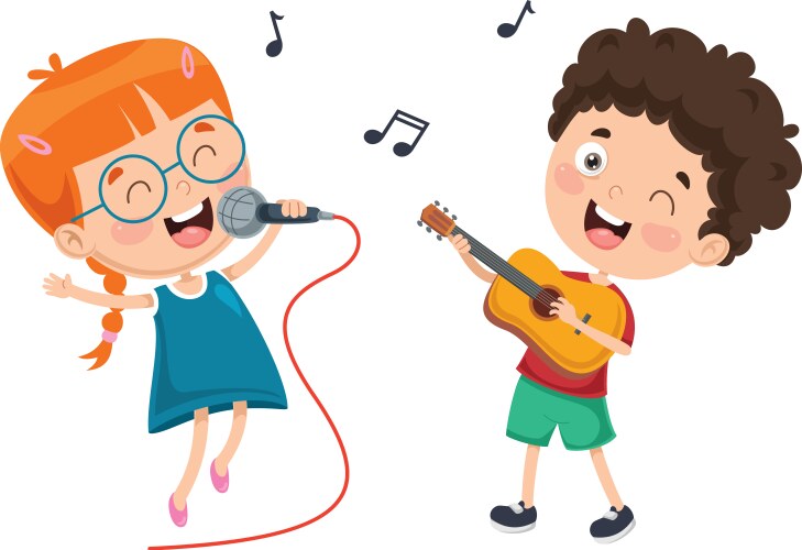 Cartoon girl singing Vector Images & Graphics for Commercial Use ...