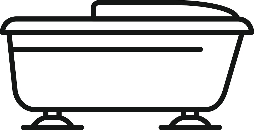 Classic clawfoot bathtub line art icon Royalty Free Vector