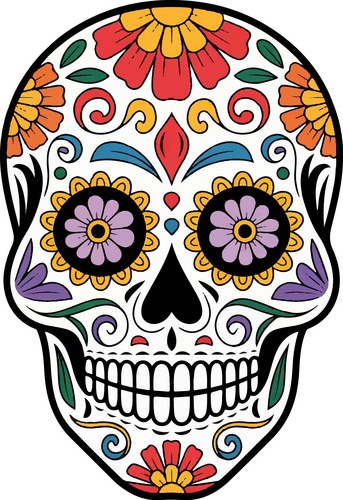 Dia de los Muertos Skull Art – Royalty-Free Vector | VectorStock