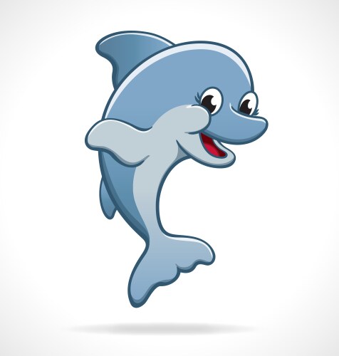 Happy dolphin cartoon Royalty Free Vector Image
