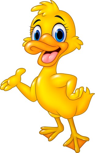 Happy duck cartoon Royalty Free Vector Image - VectorStock