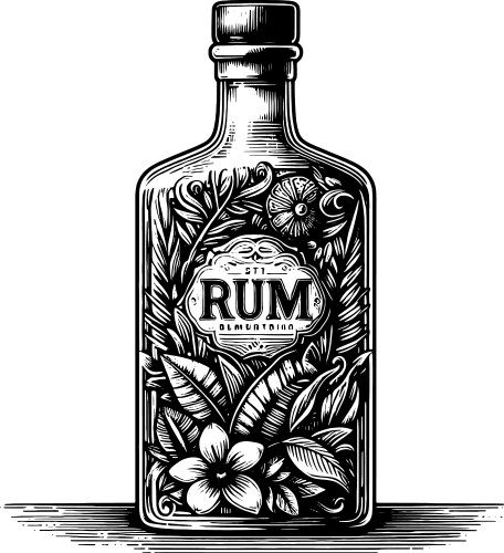 Hand drawn rum bottle labels with intricate Vector Image