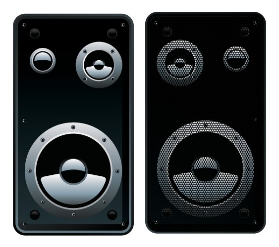 Audio speaker stereo sound system blueprints Vector Image