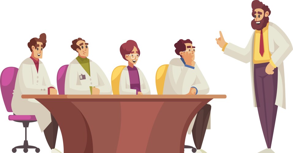 Cartoon medical conference Royalty Free Vector Image