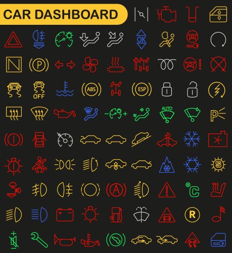 Car dashboard control panel interface Royalty Free Vector