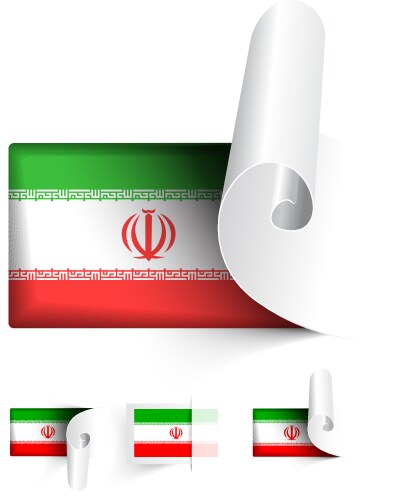 Iran flag on a white Royalty Free Vector Image