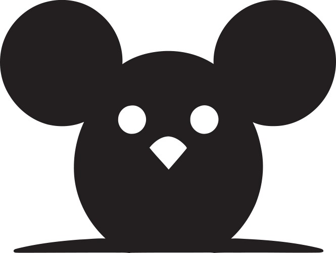 Elegant ebony black mouse graphicink stained Vector Image