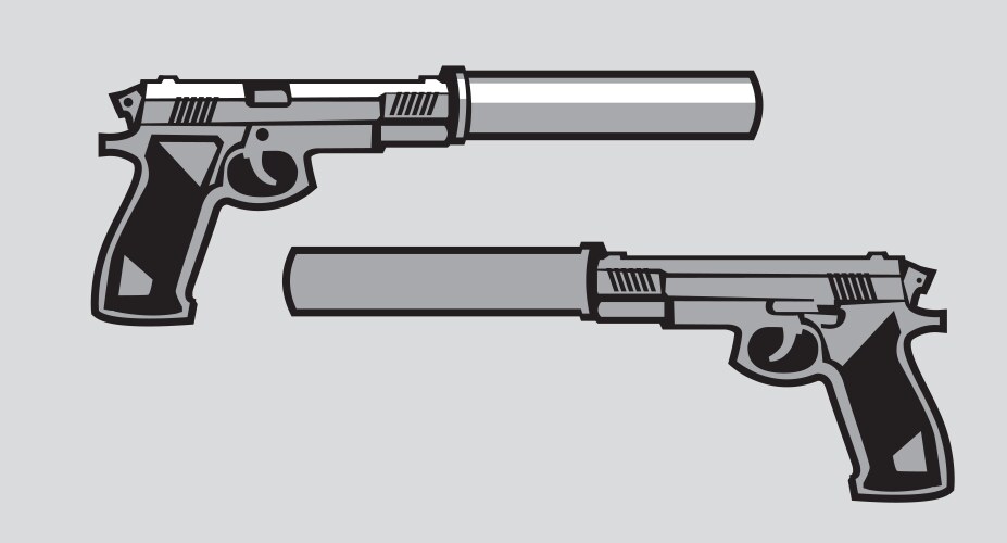 Luger p08 parabellum retro pistol Royalty Free Vector Image