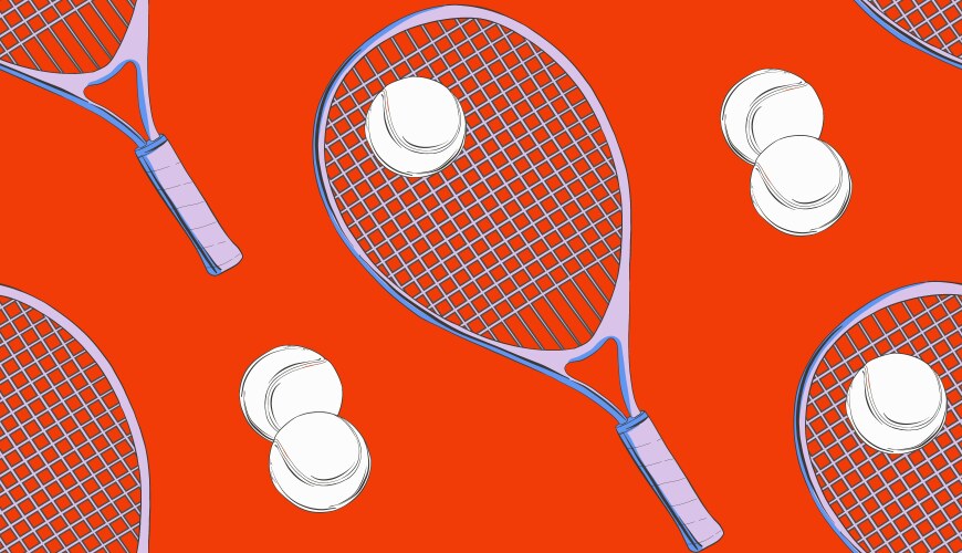 Racket tennis ball seamless pattern design Vector Image