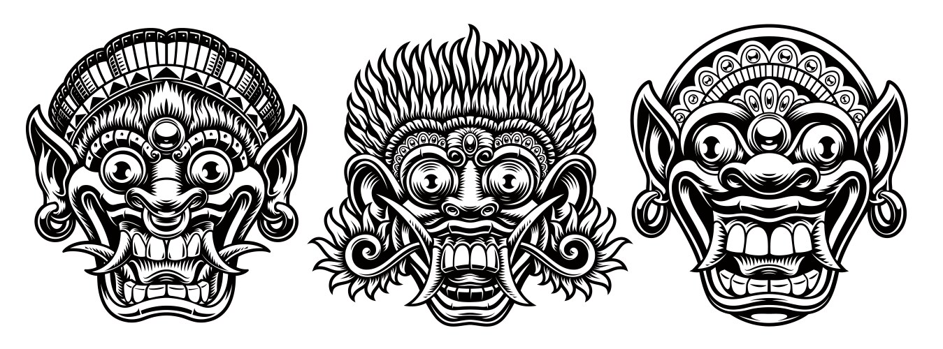 Set of vintage tattoo emblems version for dark Vector Image