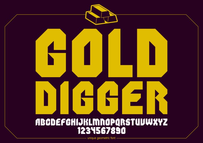 Bold and massive heavy geometric font for logo Vector Image