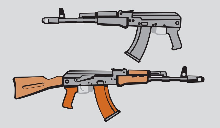 Vintage modern automatic assault rifle template Vector Image