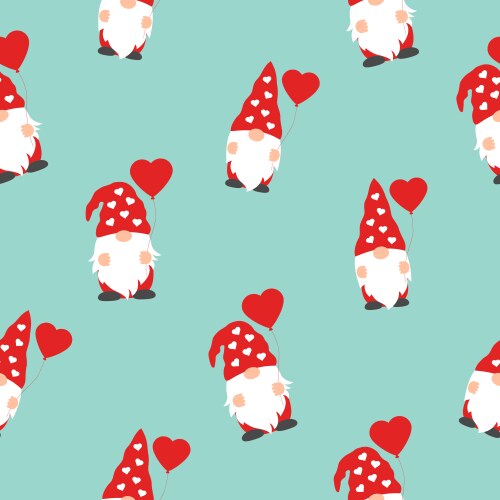 Hand drawn seamless red heart pattern valentines Vector Image