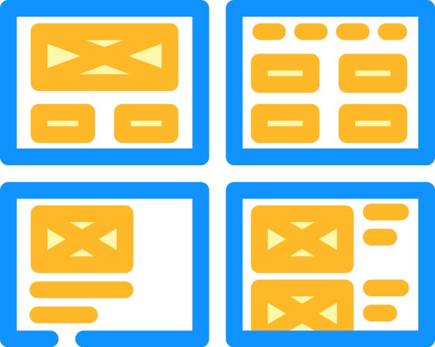 Prototype ux ui design color icon Royalty Free Vector Image