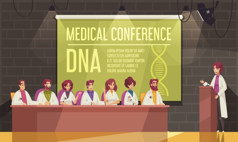 Medical conference composition Royalty Free Vector Image