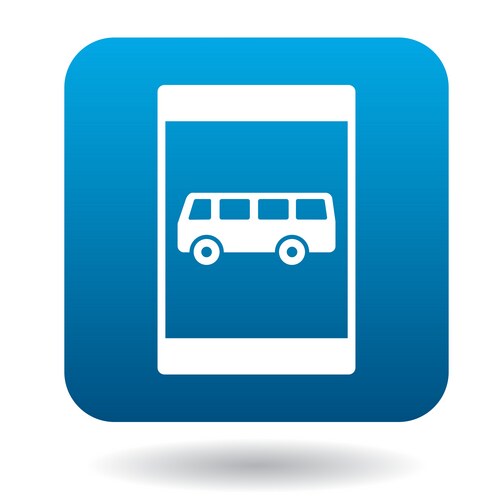 City bus stop sign icon simple style Royalty Free Vector