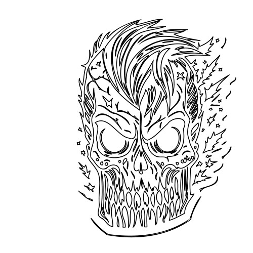 Zombie scary outline sketch Royalty Free Vector Image