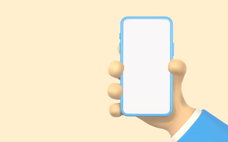 Cartoon hands with smart phone scrolling Vector Image
