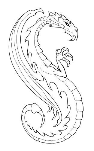 Black and white dragon head Royalty Free Vector Image