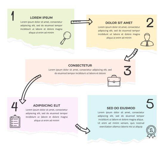 Infographic template with 5 elements Royalty Free Vector