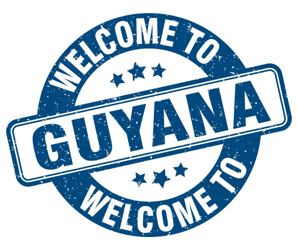 Welcome to guyana stamp round sign Royalty Free Vector Image