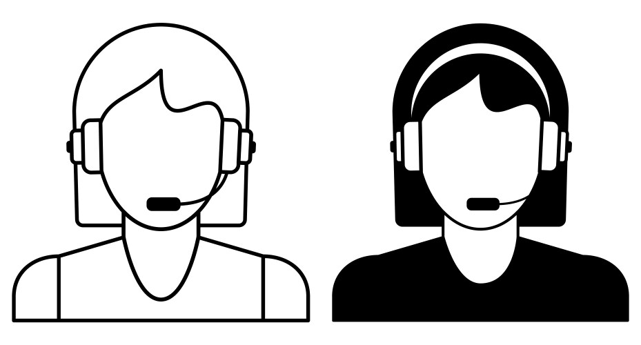 Call Center Help Icon Customer Support Service Vector Image