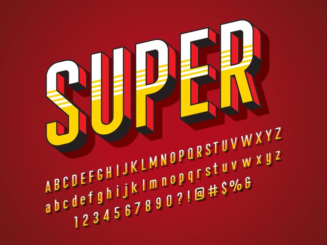 Colorful font design alphabet letters and numbers Vector Image