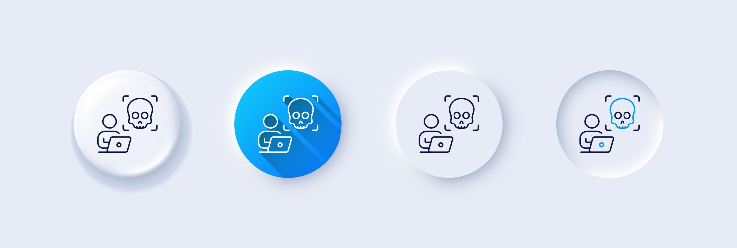 Cyber attack line icon ransomware threat sign Vector Image