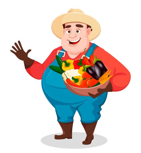 Funny farmer cartoon Royalty Free Vector Image
