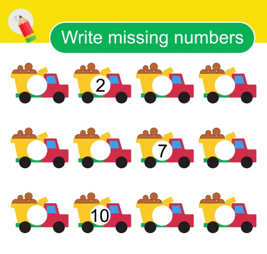 Counting Concrete Trucks - Math Activity Vector Image