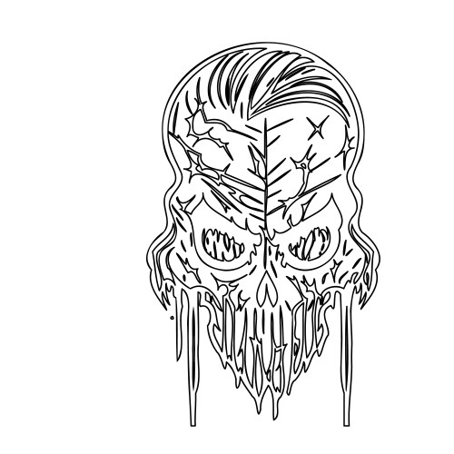 Zombie scary outline sketch Royalty Free Vector Image