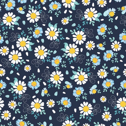 Seamless floral pattern with blue rose Royalty Free Vector