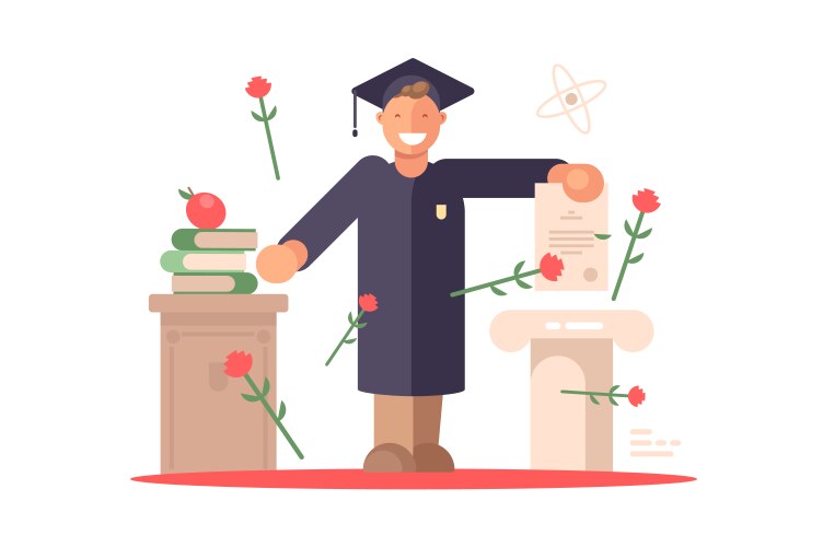 Children graduation ceremony Royalty Free Vector Image