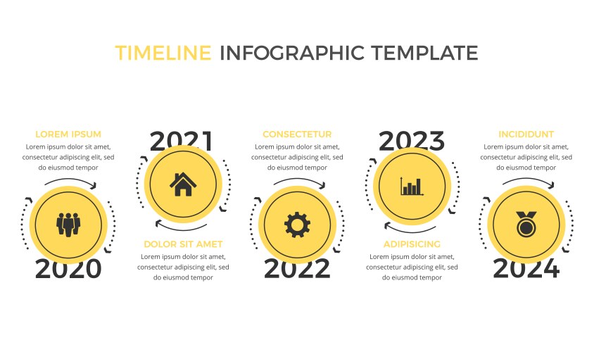 Timeline infographics template Royalty Free Vector Image