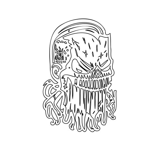 Zombie scary outline sketch Royalty Free Vector Image