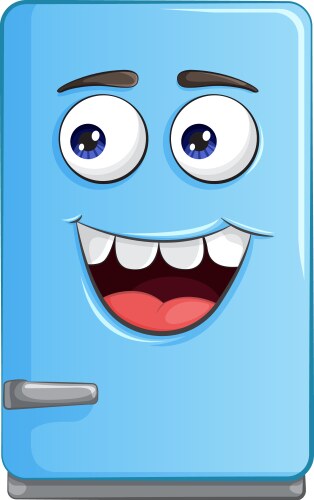 Two animated fridges with cheerful facial Vector Image