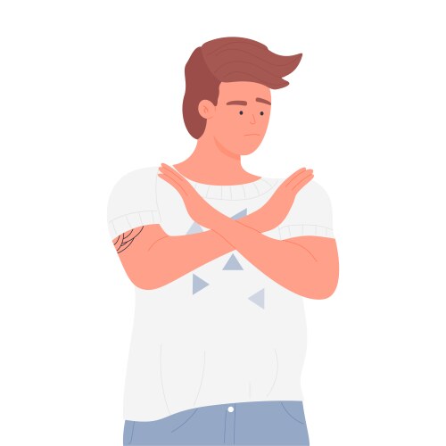 Side view of policeman in stop pose Royalty Free Vector