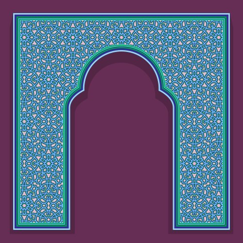 Arch with traditional arabic islamic pattern Vector Image