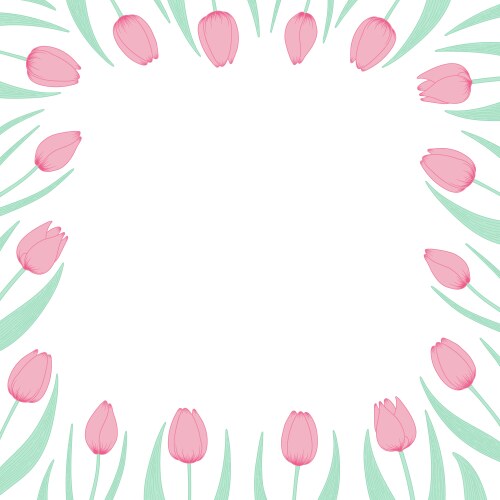Tulip flowers horizontal border Royalty Free Vector Image