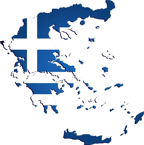 Island of santorini in greece map on white Vector Image