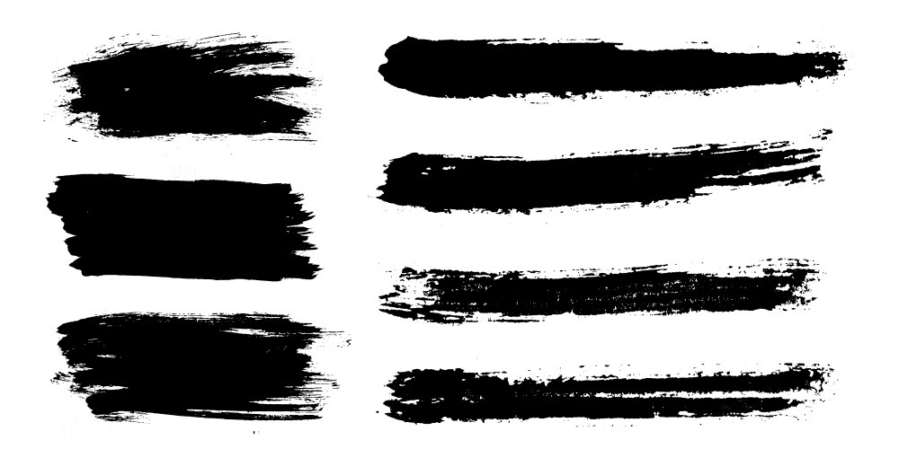 Brush strokes painted rectangles and long Vector Image