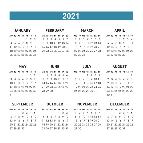 Calendar for 2022 year week starts on monday Vector Image