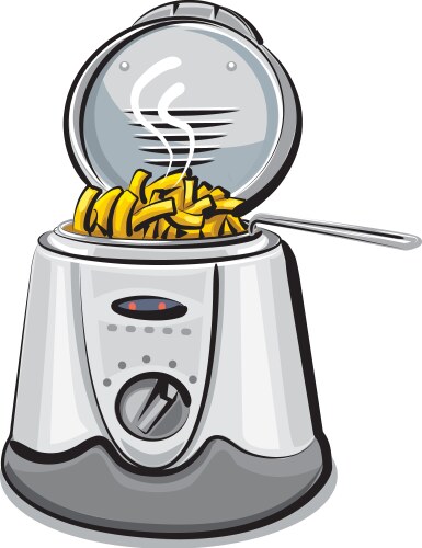 Restaurant deep fryer icon set collection Vector Image
